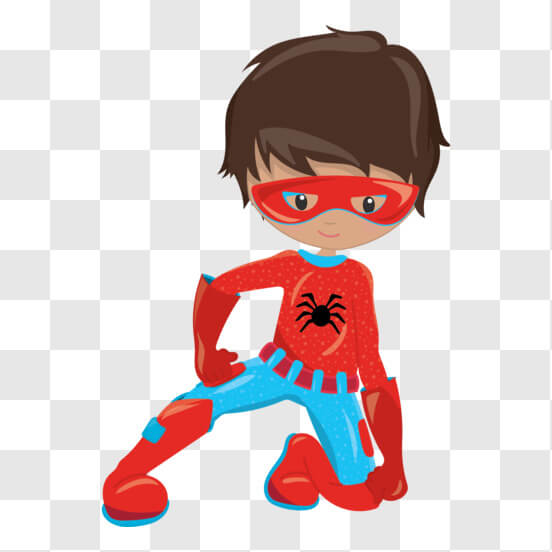 Download Young Boy in Superhero Costume with Paint Splashes on Face and ...