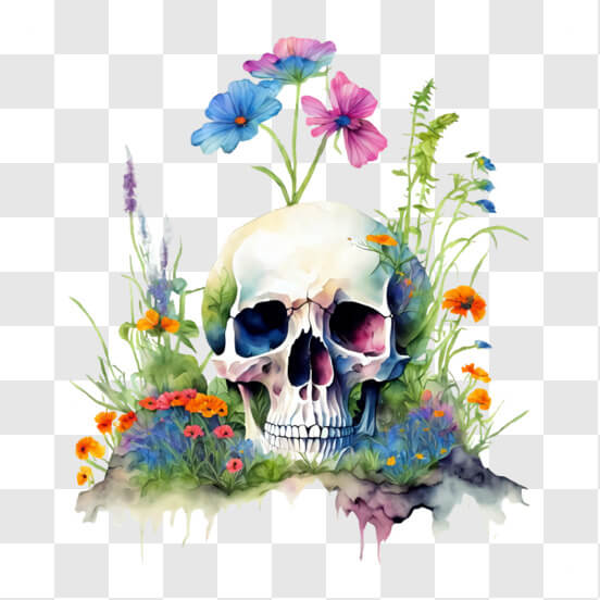 Download Skull with Pink Blossoms - Royalty Free Stock Image PNGs ...