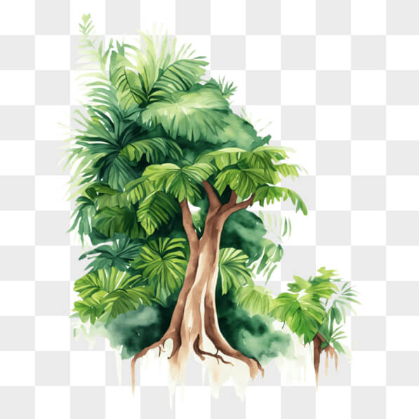 Download Isolated Tree in the Jungle - Watercolor Painting PNGs Online ...