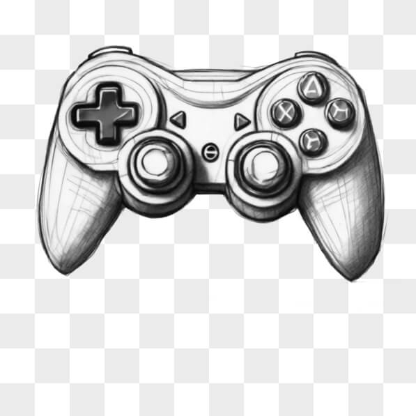 Download Black and White Analog Video Game Controller Drawing Sketches ...