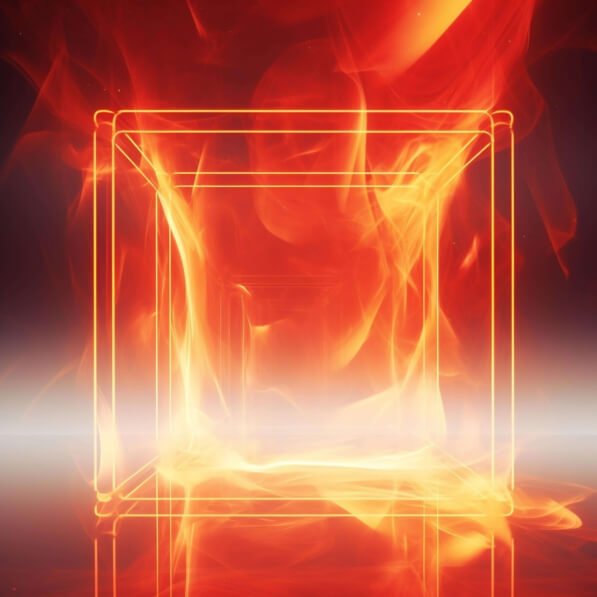 Download Red Cube with Flames - 3D Printed Concept Art Backgrounds ...