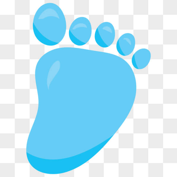 Download Blue Footprint with Water Drops on White Background PNGs ...