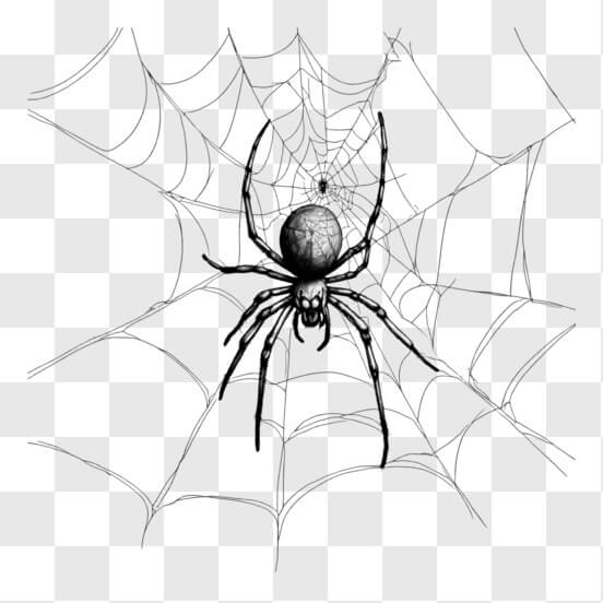 Download Black and White Spider Drawing Sketches Online - Creative Fabrica