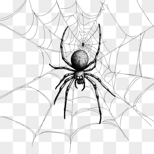 Download Black and White Spider Drawing Sketches Online - Creative Fabrica
