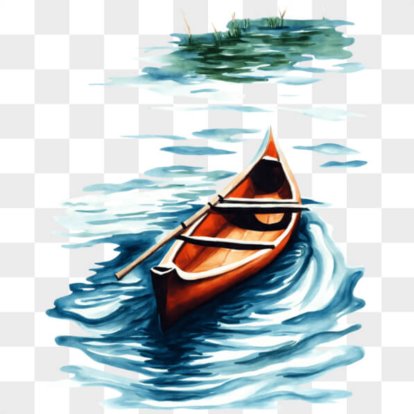 Download Red Canoe Floating in Water PNGs Online - Creative Fabrica