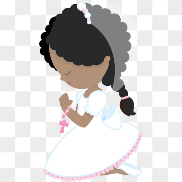 Download Young Girl in Prayer with Rosary Beads PNGs Online - Creative ...