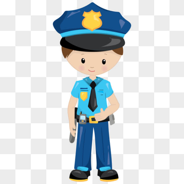 Download Cartoon Policeman in Blue Uniform with Gun PNGs Online ...