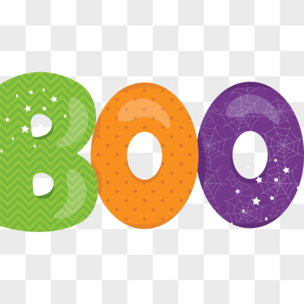 Download Colorful 'Boo' Halloween Design with Balloons PNGs Online ...