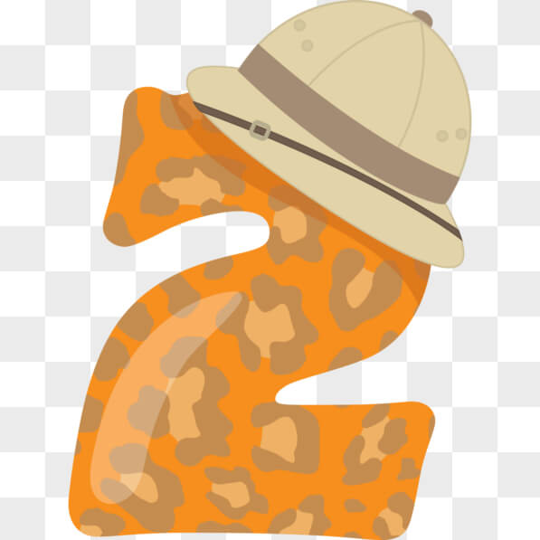 Download Leopard Print Number 2 with Orange Safari Hat PNGs Online ...