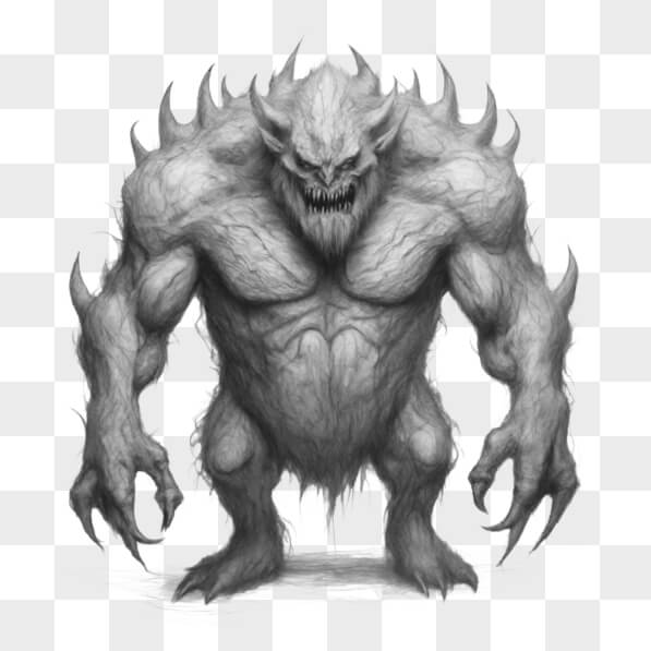 Download Black and White Evil Monster Drawing Sketches Online ...