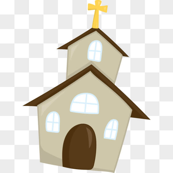 Download Cartoon Church Building with Open Roof and Cross on Top PNGs ...