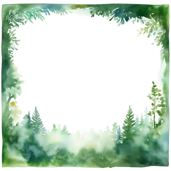 Download Watercolor Forest Frame for Greeting Cards and Invitations ...