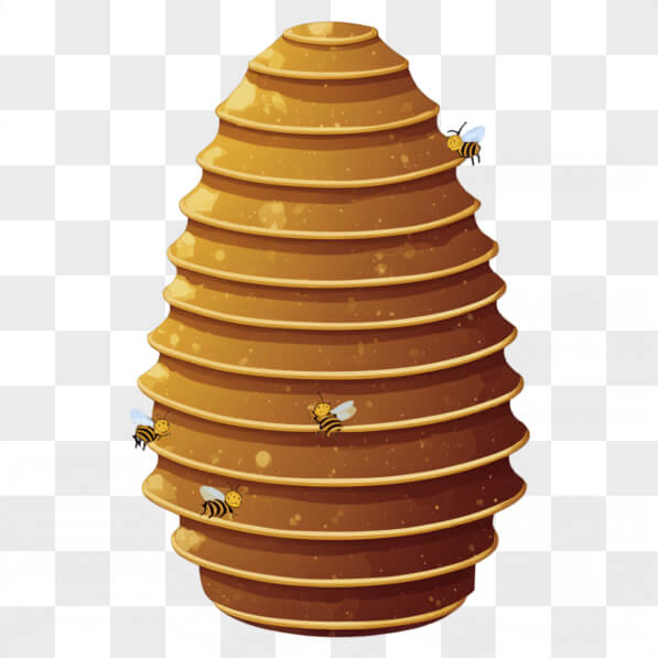 Download Stylized Bee Hive with Cartoon Bees Cartoons Online - Creative ...