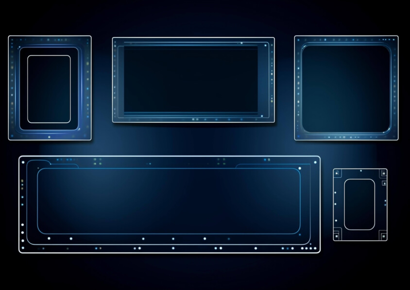 Download Blue Rectangular Frames with Lights for Electronic Device or ...