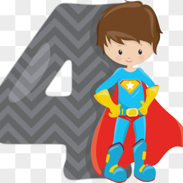 Download Superhero Birthday Balloon Number 4 PNGs Online - Creative Fabrica