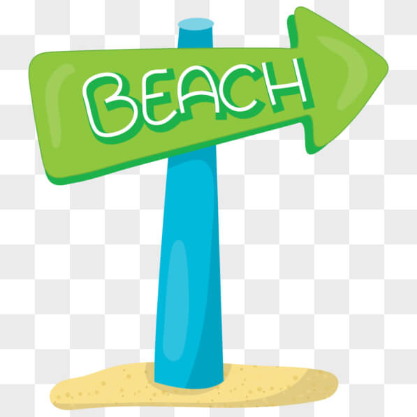 Download Colorful Beach Sign with Arrow PNGs Online - Creative Fabrica