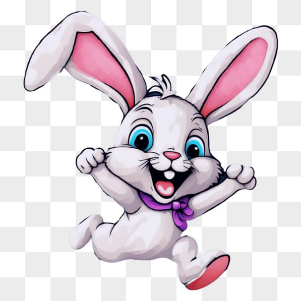 Download Energetic White Bunny with Blue Eyes and Big Ears Running in ...