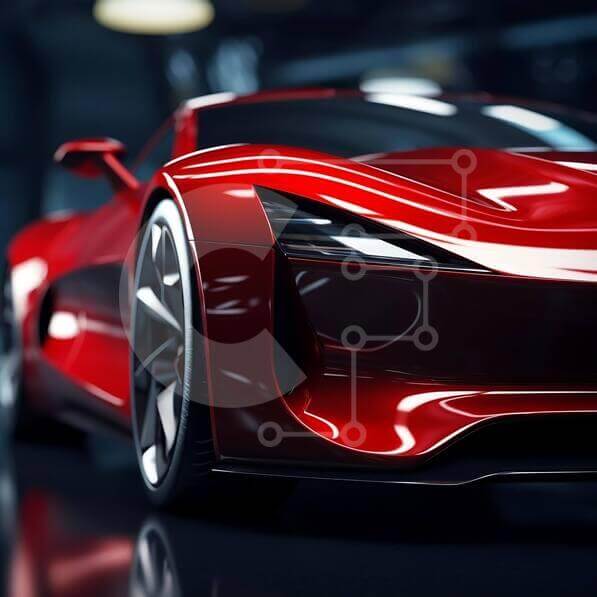 Futuristic Red Sports Car Rendering stock photo | Creative Fabrica