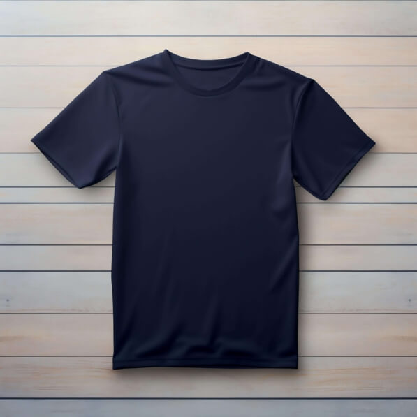 Download Dark Blue T-Shirt Mockup on Wooden Background Mockups Online ...