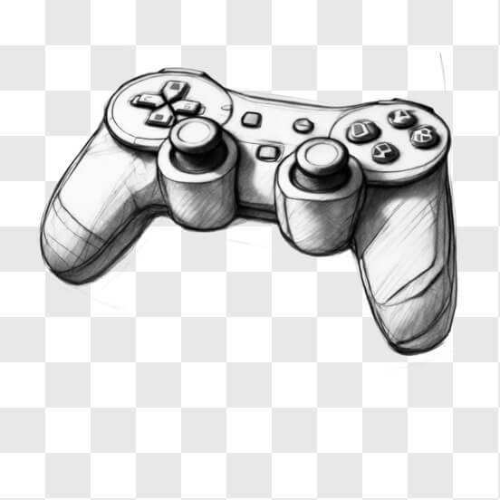 Download Analog Video Game Controller Pencil Drawing Sketches Online ...