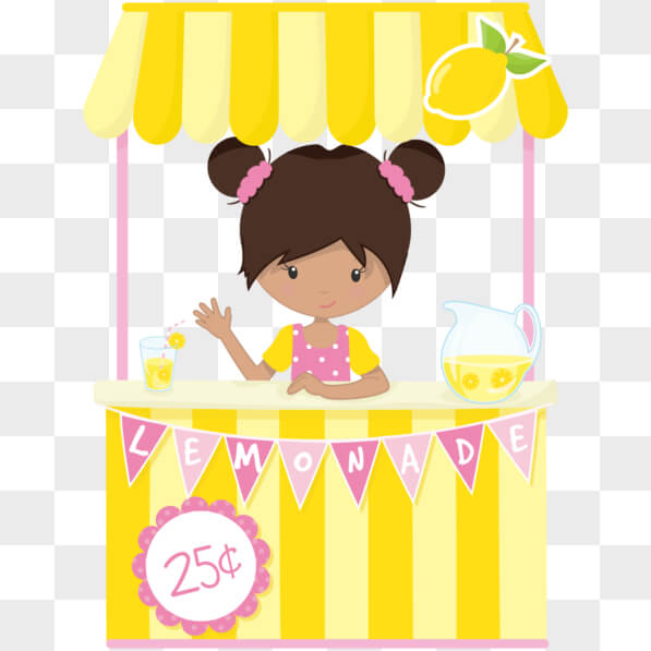 Download Young Girl at Lemonade Stand in Pink and Yellow PNGs Online ...