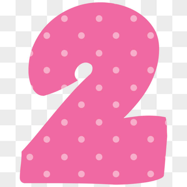 Download Pink Polka Dot Number 2 on White Background PNGs Online ...