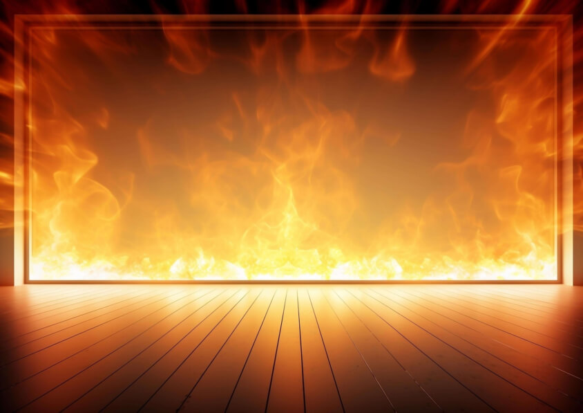 Download Fire Burning in Empty Room with Wooden Floors Backgrounds ...
