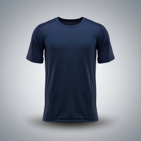 Download Men's Dark Blue Sports Tee Shirt on Gray Background Mockups ...