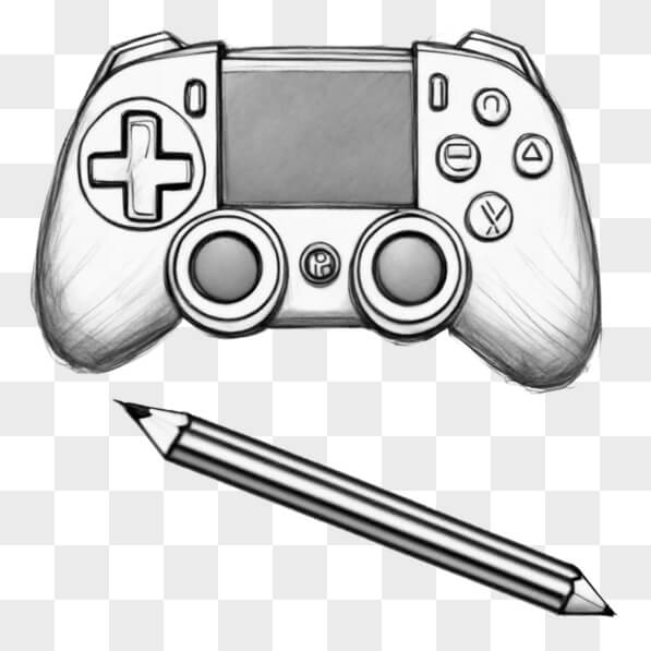 Download Pencil Drawing of an Electronic Gaming Controller Sketches ...