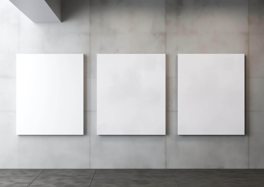 Download Minimalistic Interior Design with Blank White Posters Mockups ...