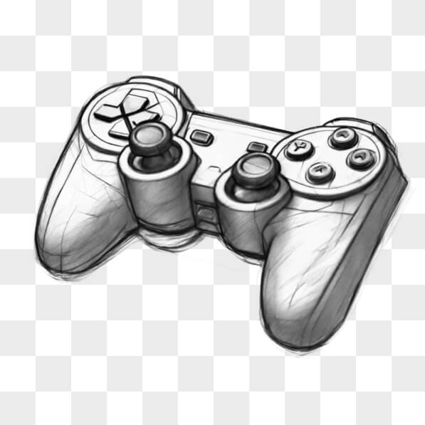 Download Black and White Analog Video Game Controller Drawing Sketches ...
