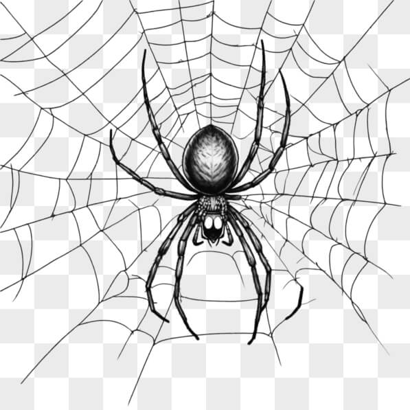 Download Black and White Spider Drawing for Educational Purposes ...