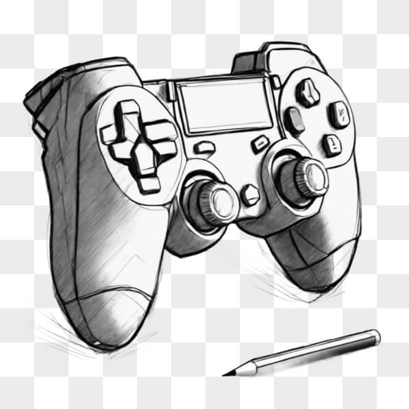 Download Hand-drawn Gaming Controllers with Pencil Sketch Sketches ...