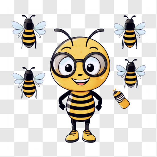 Download Cartoon Bee Superhero with Sunglasses Cartoons Online ...