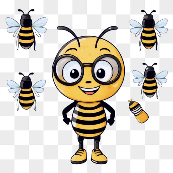 Download Cartoon Bee Educator with Honeybees Cartoons Online - Creative ...