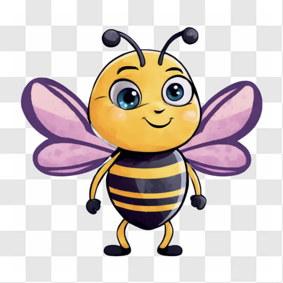 Download Cartoon Bee with Glasses and Flowers at Microscope Cartoons ...