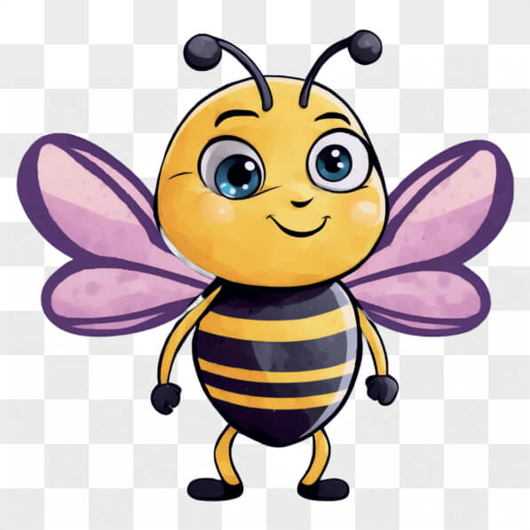 Download Cartoon Bee with Big Blue Eyes and Yellow Wings Cartoons ...