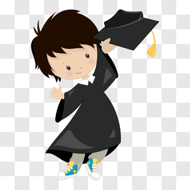 Download Young Boy in Graduation Attire Celebrating Accomplishment PNG ...