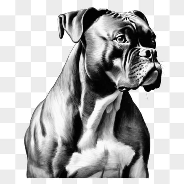 Download Black and White Drawing of a Boxer Dog Sketches Online ...