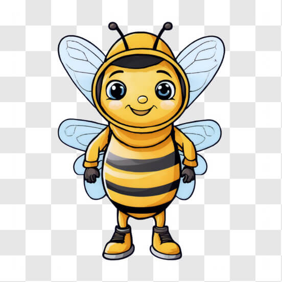 Download Cartoon Bee with Glasses and Flowers at Microscope Cartoons ...