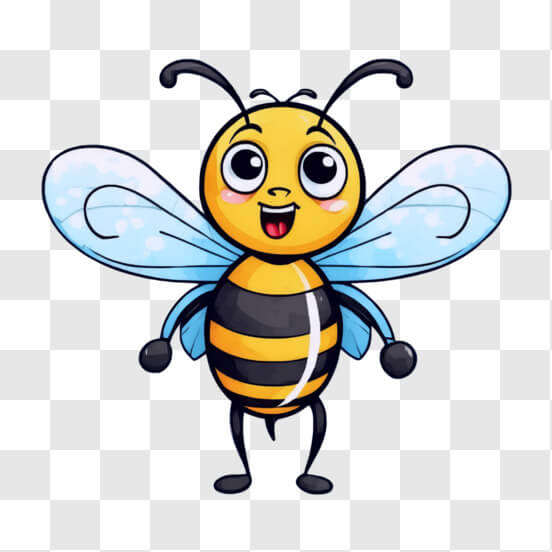 Download Cartoon Bee with Glasses and Flowers at Microscope Cartoons ...