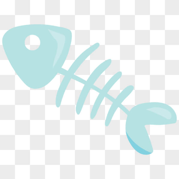 Download Blue Fish Skeleton on White Background PNGs Online - Creative ...