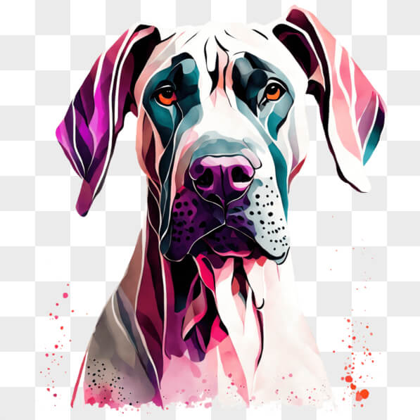 Download Colorful Great Dane Illustration PNGs Online - Creative Fabrica