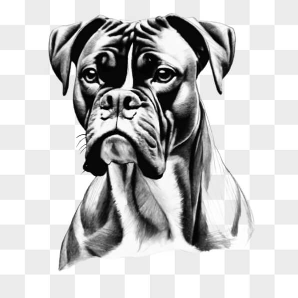 Download Black and White Portrait of Boxer Dog Sketches Online ...