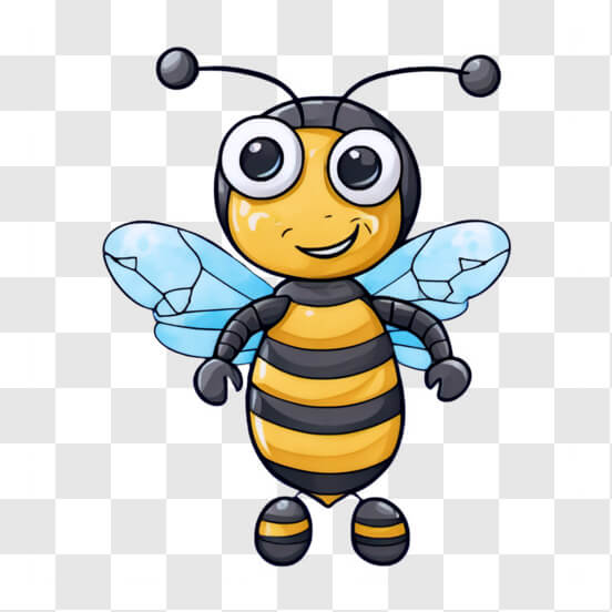 Download Cartoon Bee with Glasses and Flowers at Microscope Cartoons ...