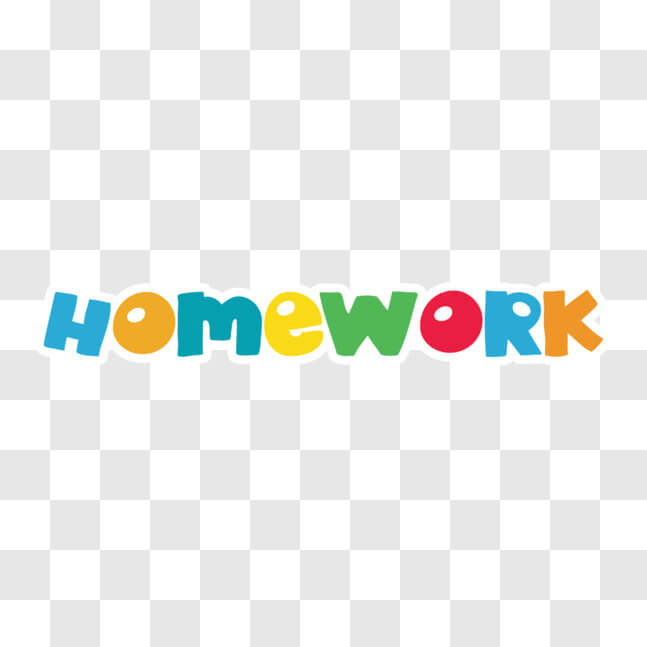 Download Colorful Homework Logo and School Supplies PNG Online ...