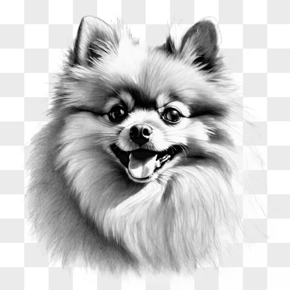 Download Black and White Pomeranian Dog Drawing Sketches Online ...