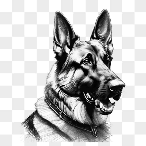 Download Black and White German Shepherd Dog Drawing Sketches Online ...