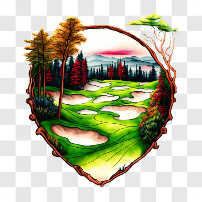 Download Unique Heart-shaped Golf Course Landscape PNG Online ...