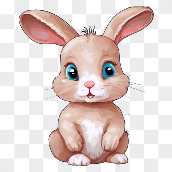 Download Cartoon Bunny with Blue Eyes in Front of Black Background ...